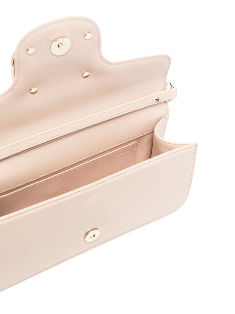 Valentino V logo Signature Calfskin Shoulder Bag in Pink – COSETTE