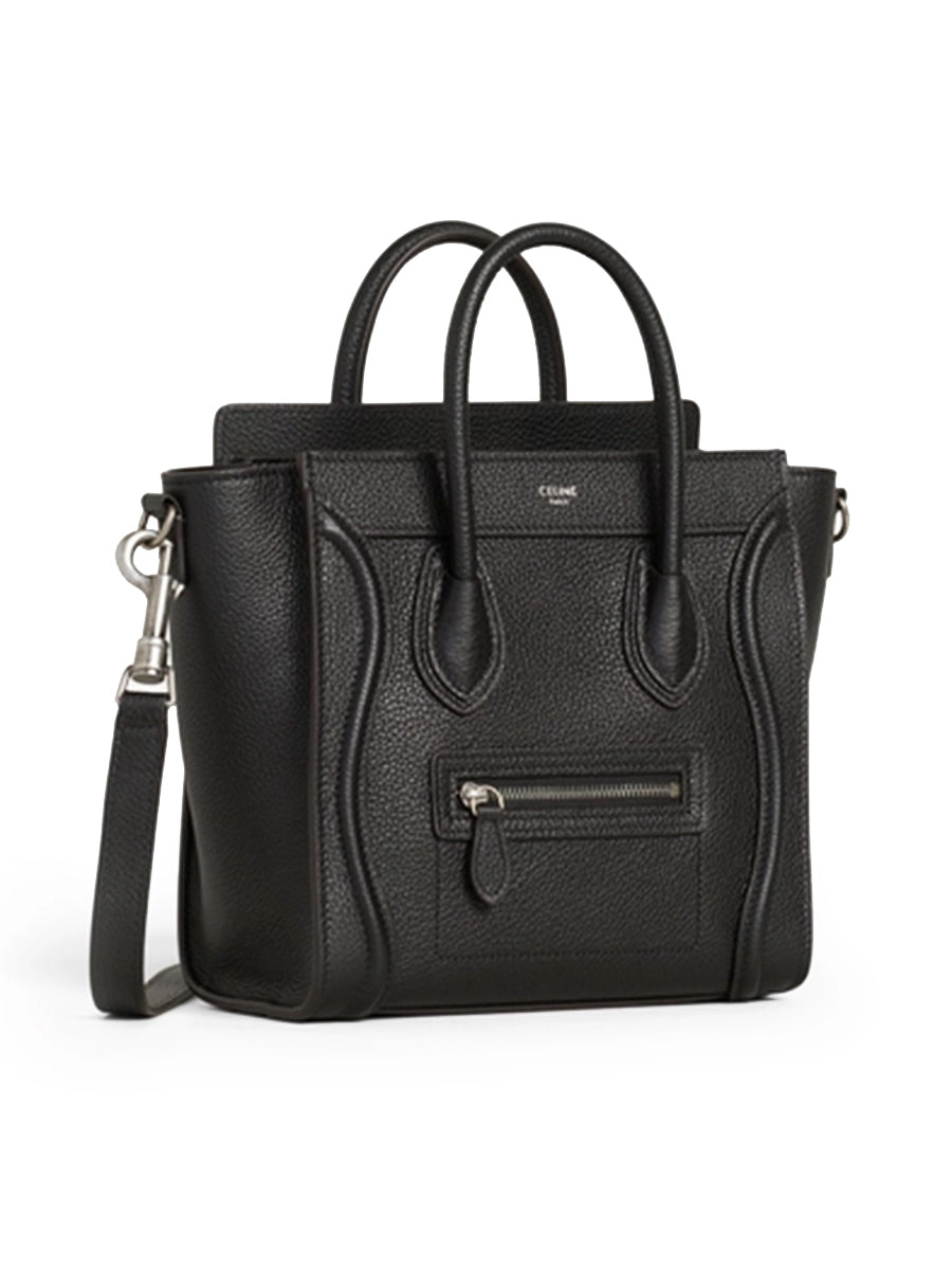 Nano Luggage Bag in Drummed Calfskin Black – COSETTE