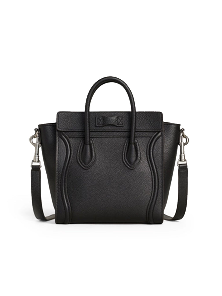 Nano Luggage Bag in Drummed Calfskin Black – COSETTE