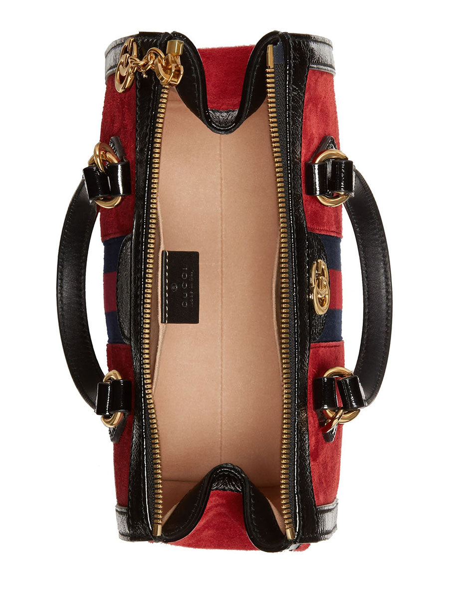 Ophidia Small Tote Bag in Red Suede – COSETTE