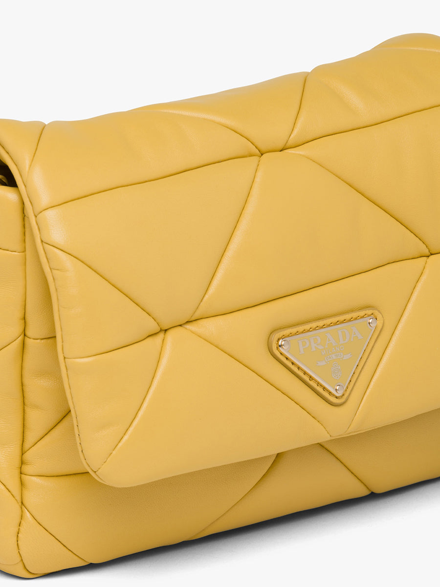 Prada System Nappa Leather Patchwork Bag in Yellow | Cosette