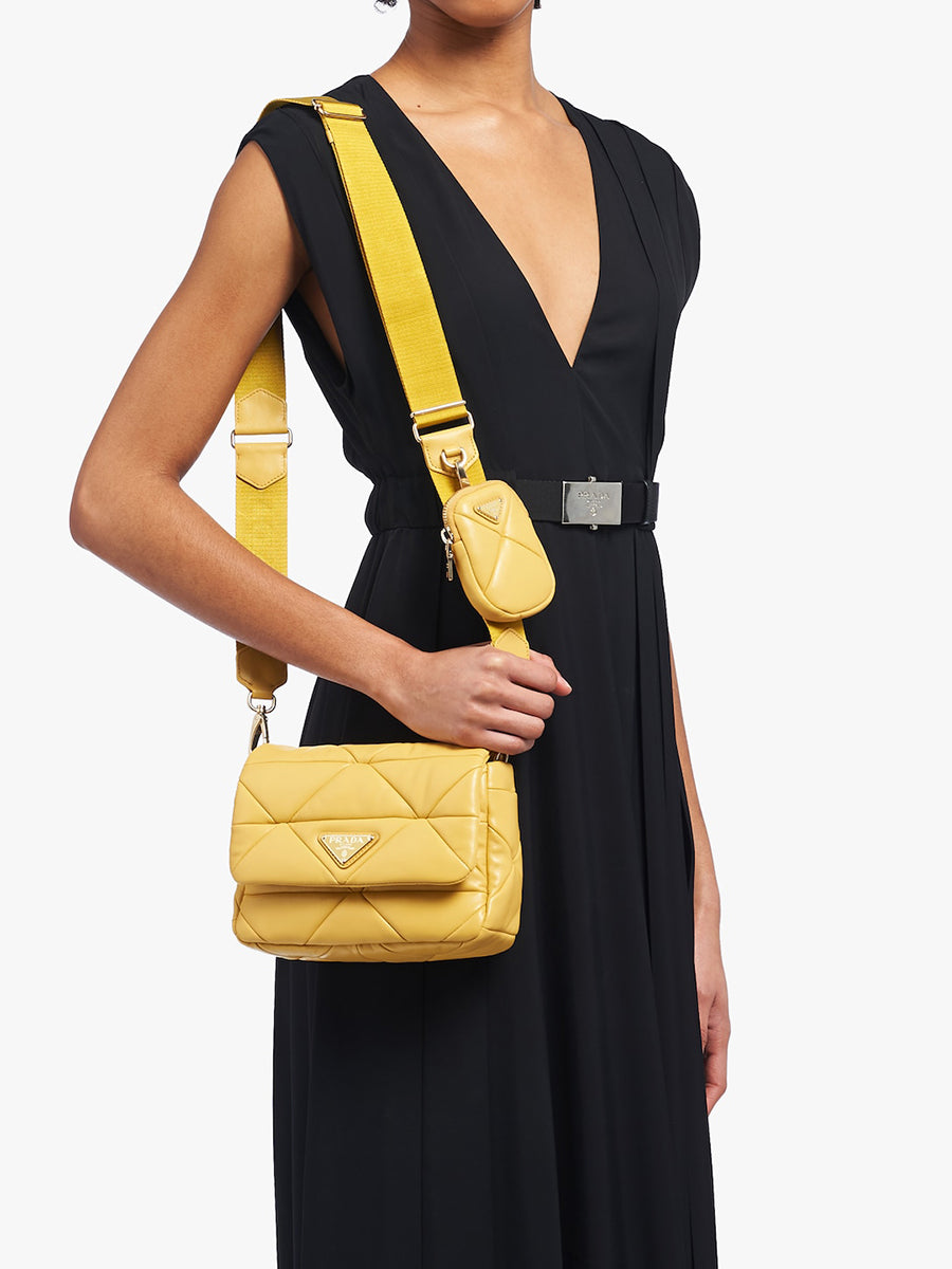 Prada System Nappa Leather Patchwork Bag in Yellow | Cosette