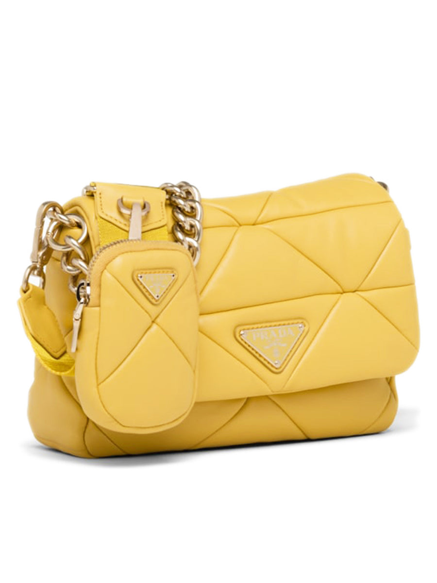 Prada System Nappa Leather Patchwork Bag in Yellow | Cosette